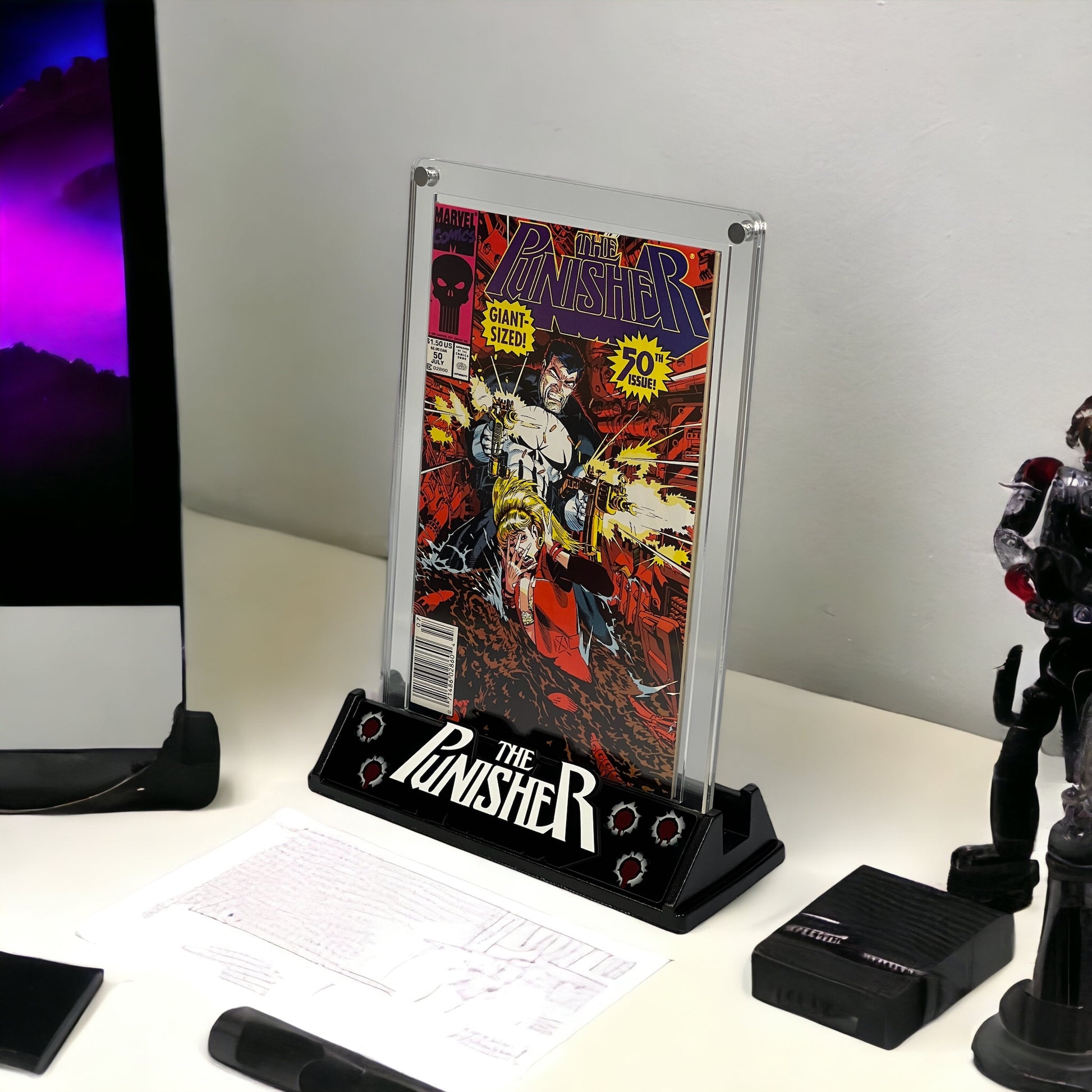 Punisher Custom Stand (Bullet Holes w/blood) – Red Wolf Collectibles